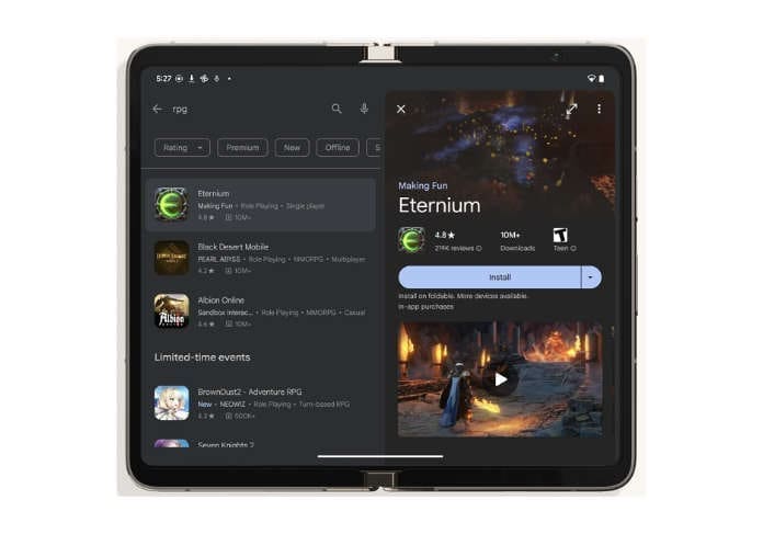 Η Google παρουσιάζει το νέο Play Store για μεγάλες οθόνες
